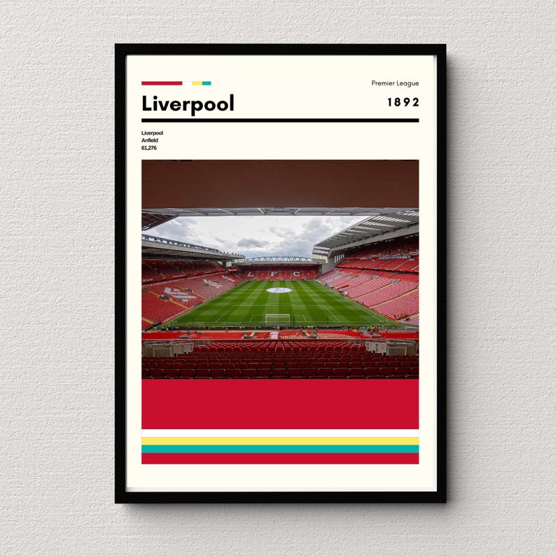 Liverpool Poster | Anfield Stadium Print | Liverpool Wall Decor ...