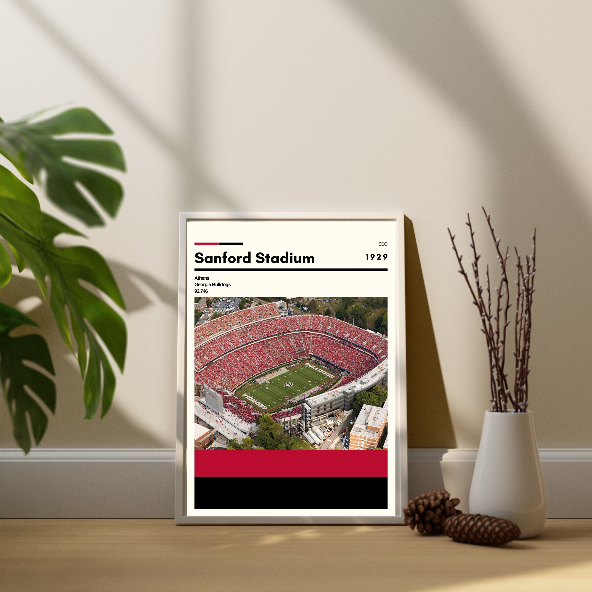 Georgia Bulldogs Poster Sanford Stadium Print College Stadium Print ...