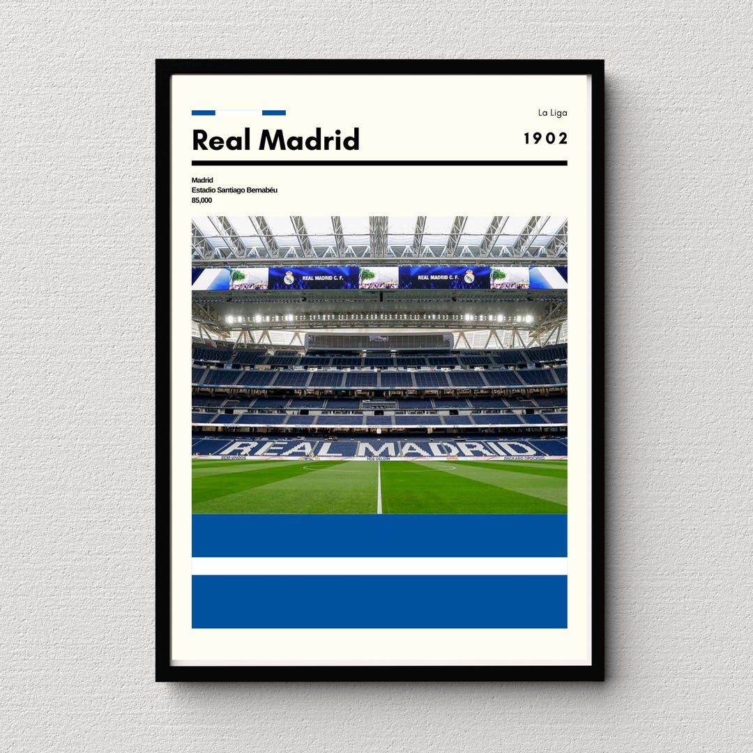 Real Madrid Poster | Santiago Bernabeu Stadium Print | Real Madrid ...