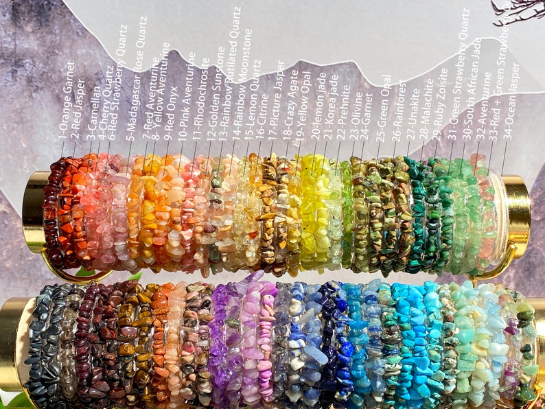 Handmade Gemstone Chip Bracelet: Colorful Natural Stone Accessory - Etsy