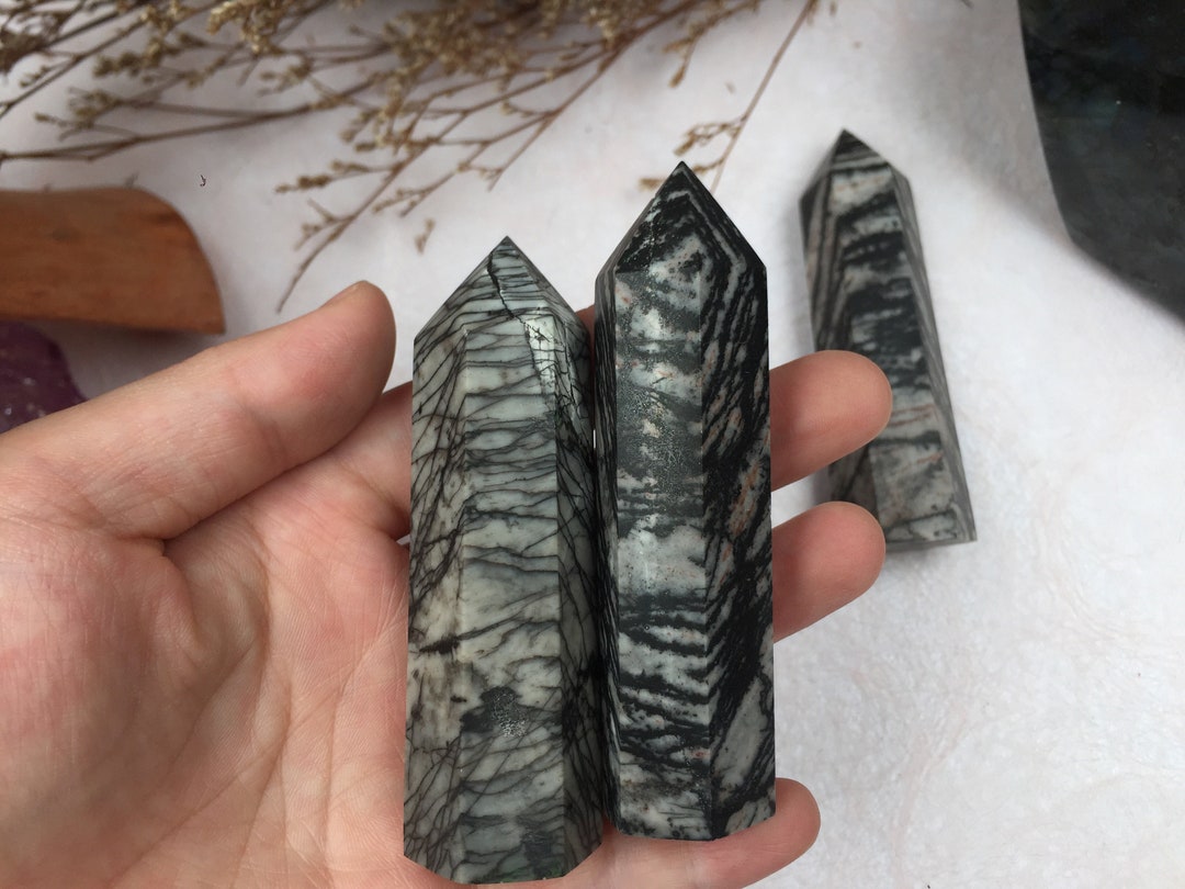 Black Line Stone Tower,black Line Stone Point,crystal Tower/wand ...