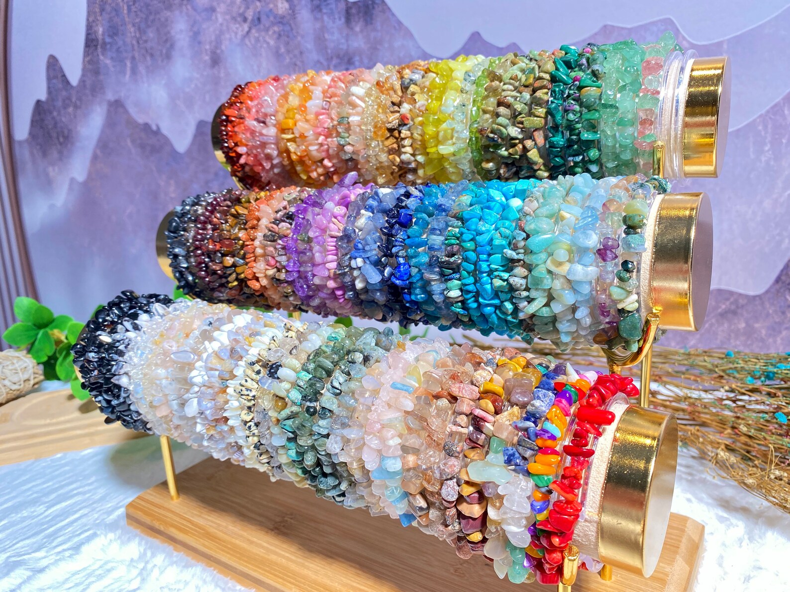 Handmade Gemstone Chip Bracelet: Colorful Natural Stone Accessory - Etsy
