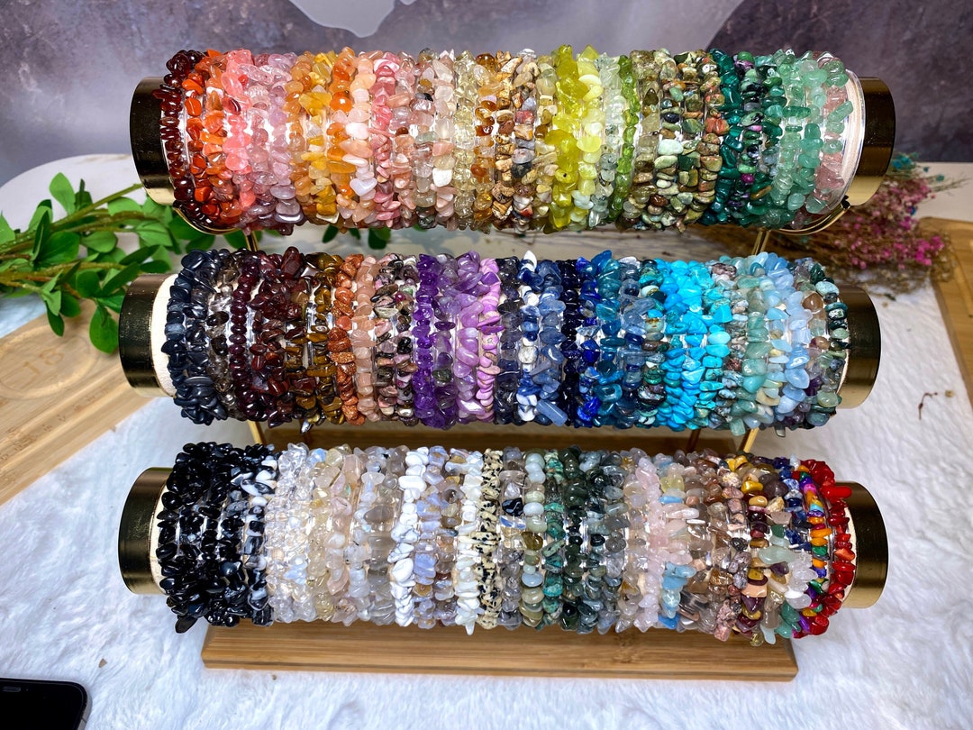 Handmade Gemstone Chip Bracelet: Colorful Natural Stone Accessory - Etsy