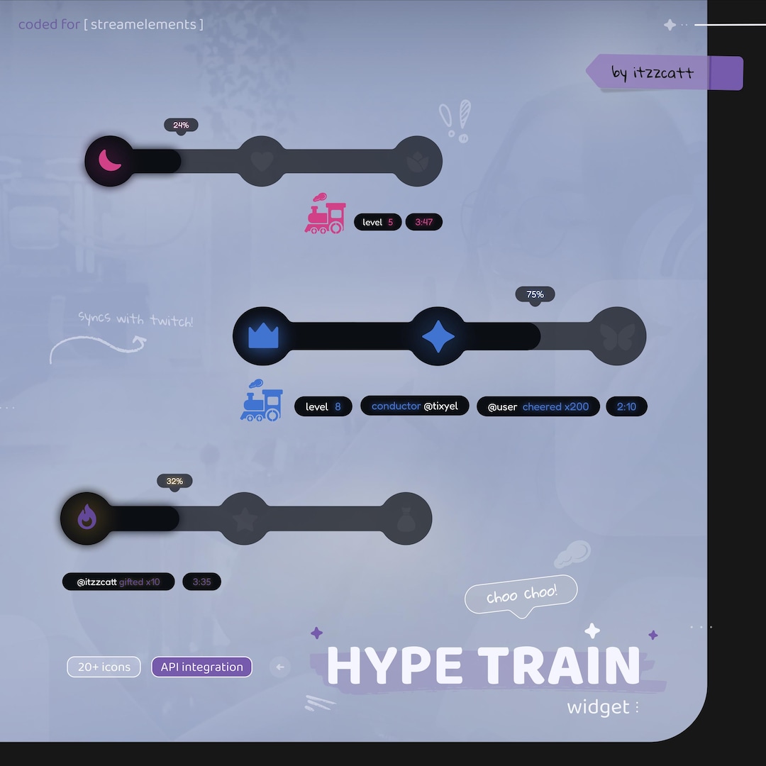 Hype Train Widget | Syncs With Twitch | Compact Glowy - Neo - Etsy
