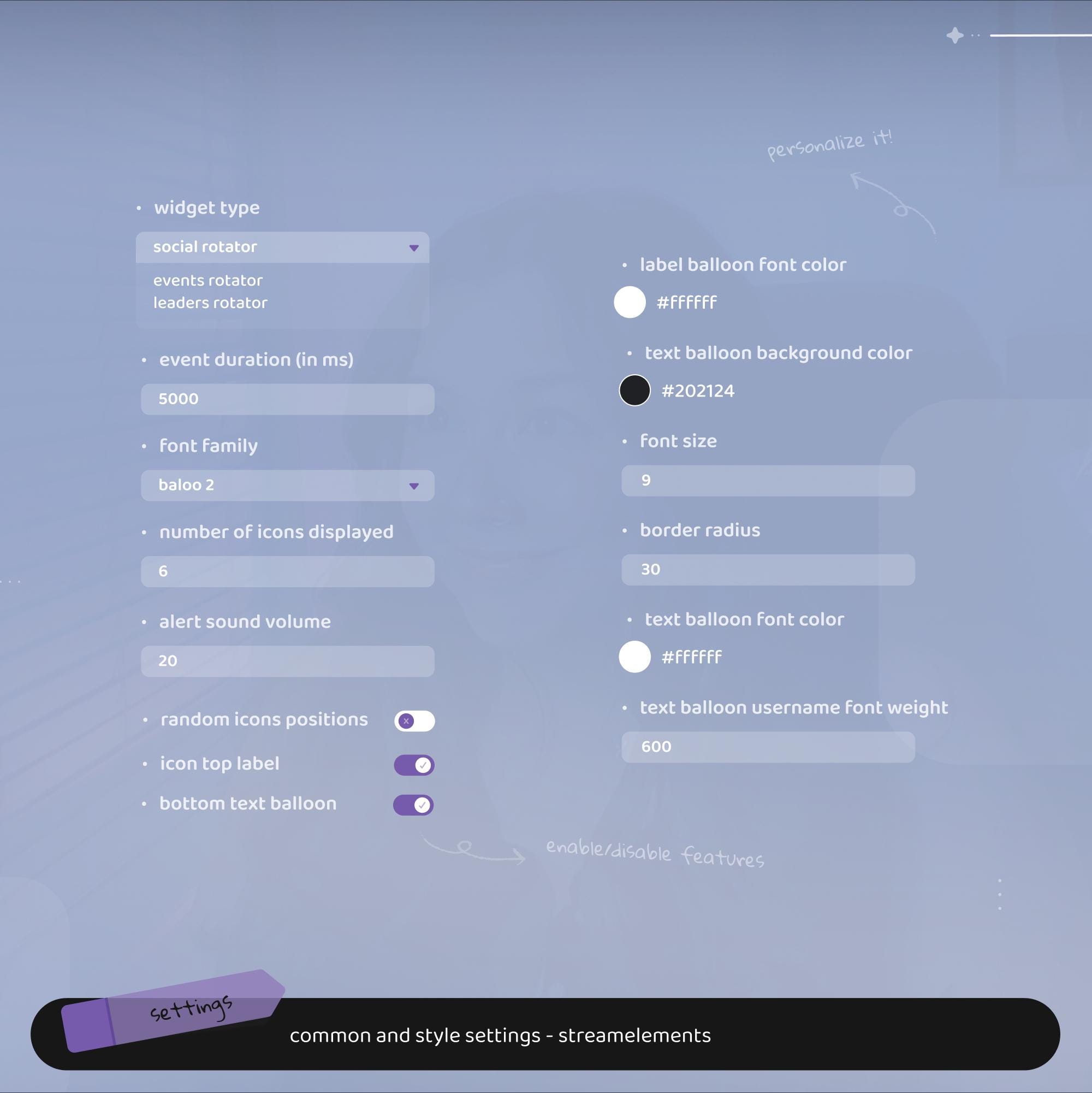 Event Rotator Widget | Socials, Alerts & Leaders | Compact Glowy - Neo ...