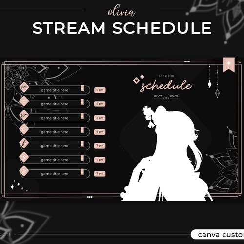 Digital Heaven Twitch Stream Schedule Weekly Template PSD - Etsy
