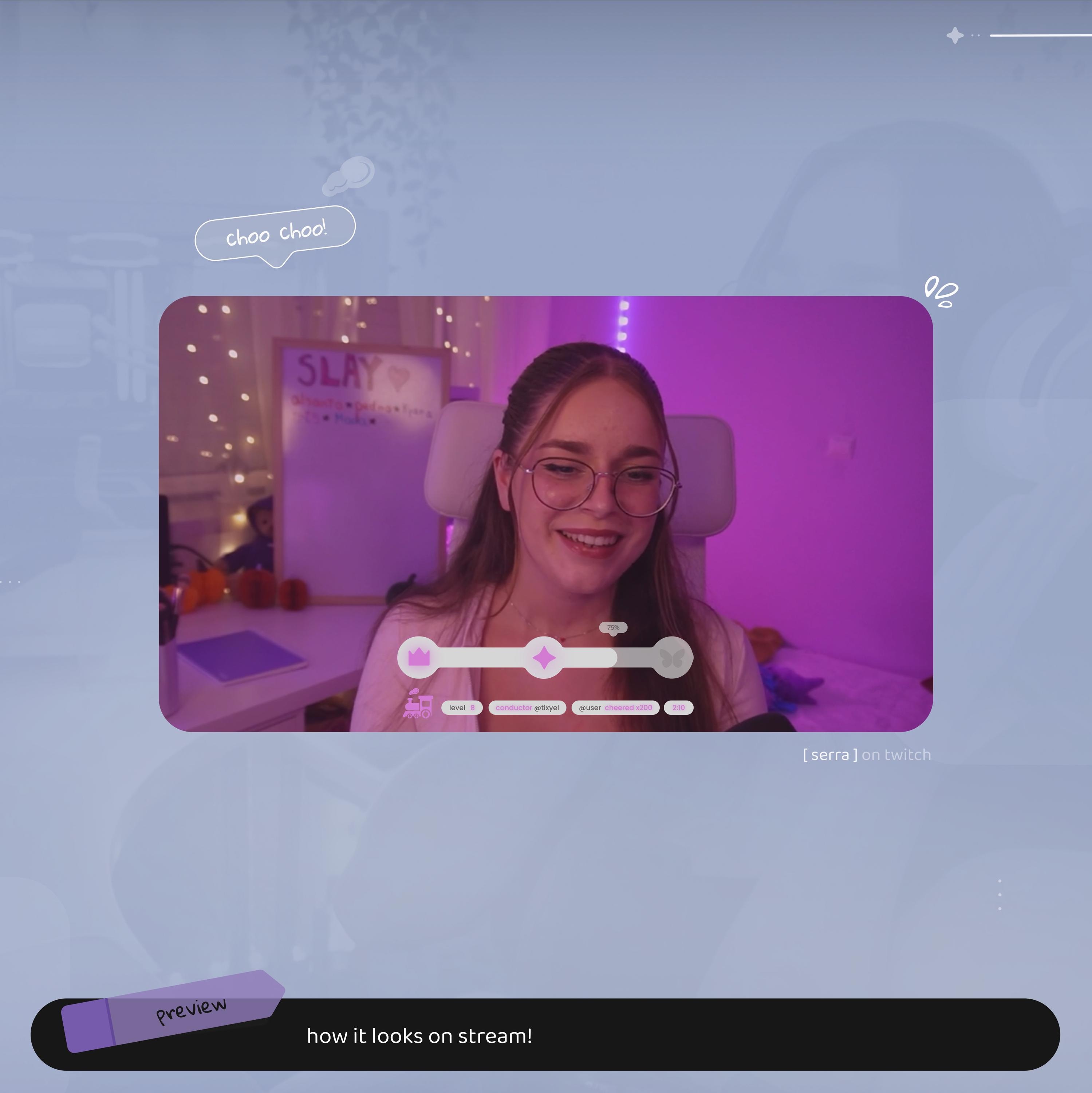 Hype Train Widget | Syncs With Twitch | Compact Glowy - Neo - Etsy
