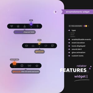 Event Rotator Widget Socials, Alerts & Leaders Compact Glowy Neo - Etsy