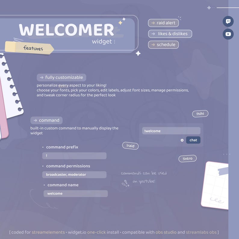 Willkommens-Widget | Pop-Out Raid Event Alarm | Twitch, Youtube ...