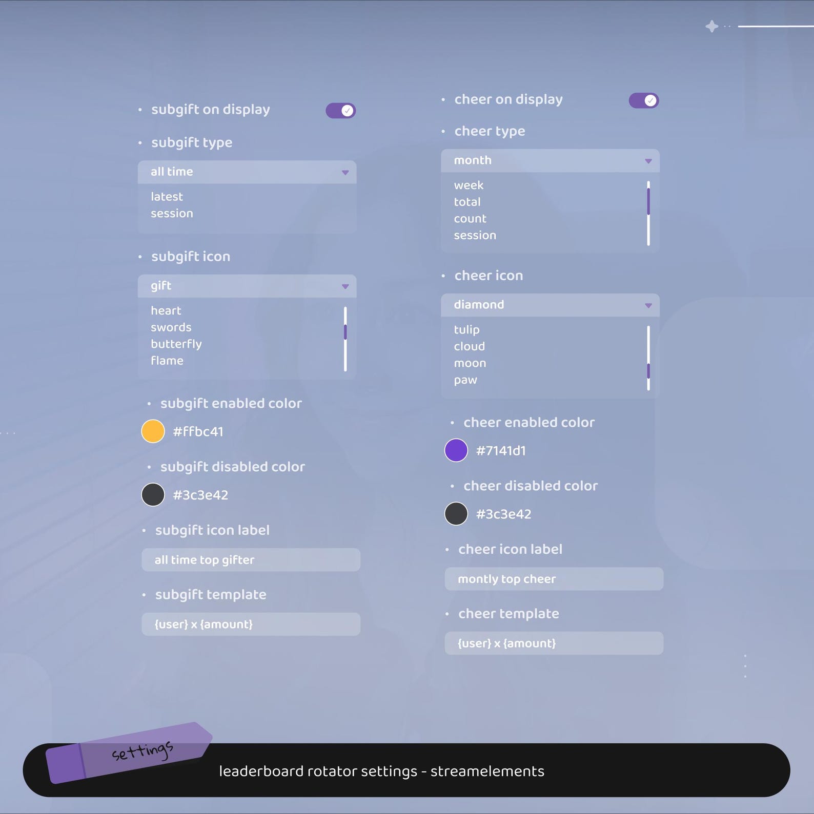 Event Rotator Widget | Socials, Alerts & Leaders | Compact Glowy - Neo ...