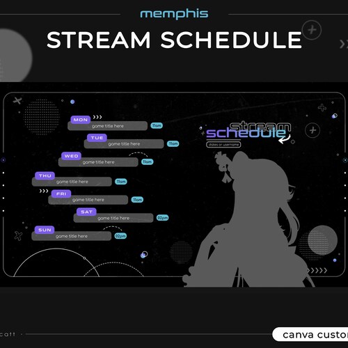 Digital Heaven Twitch Stream Schedule Weekly Template PSD - Etsy