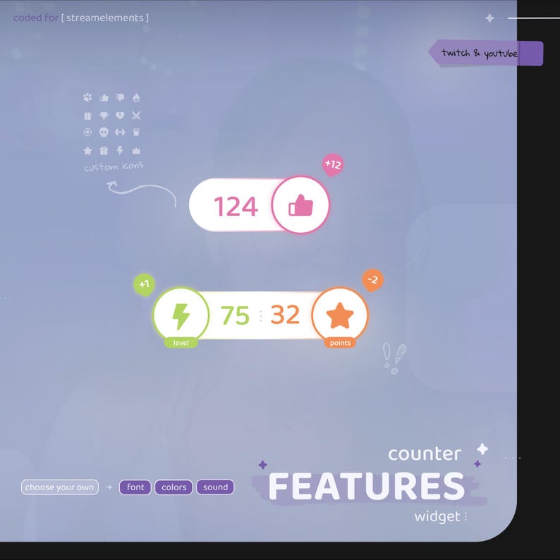 Counter Widget | Duo or Single | Compact Glowy - Neo - Etsy