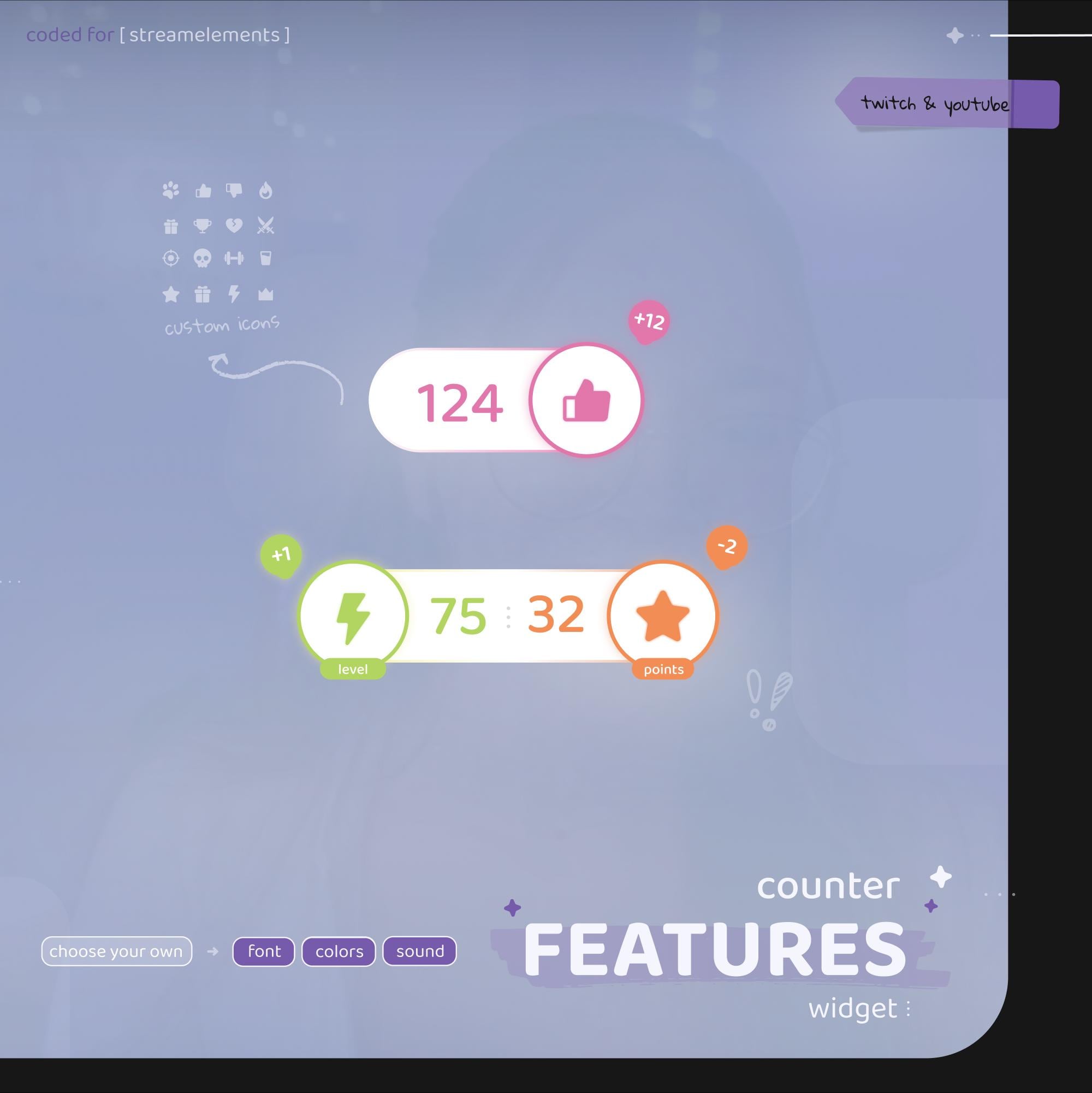 Counter Widget | Duo or Single | Compact Glowy - Neo - Etsy