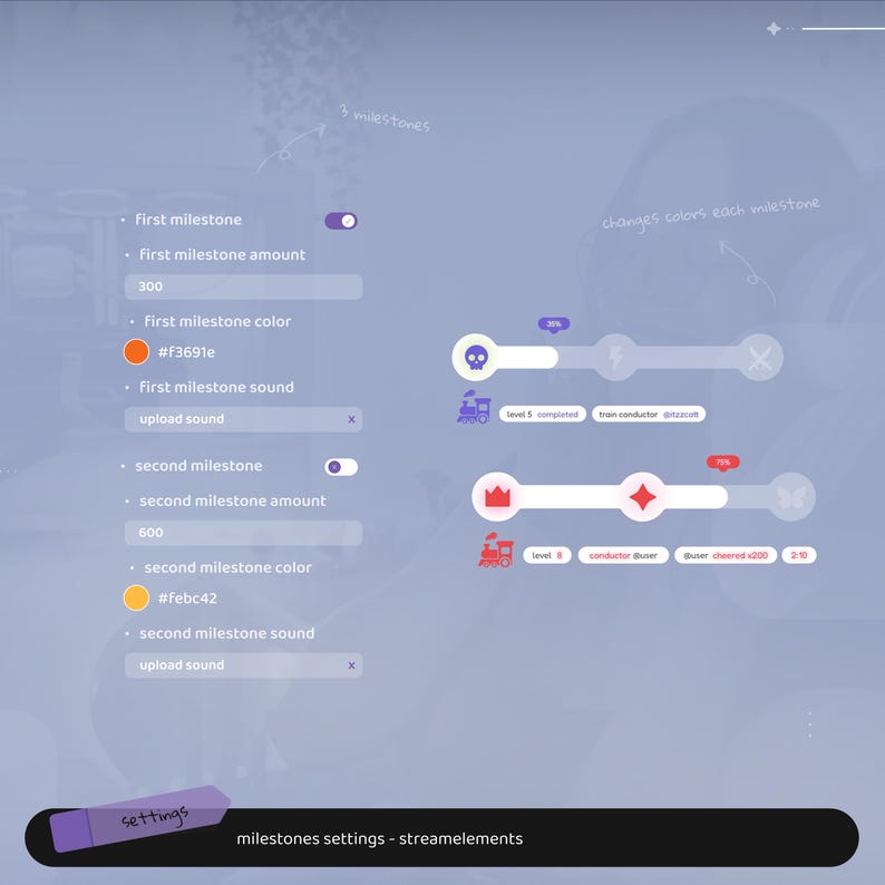 Hype Train Widget | Syncs With Twitch | Compact Glowy - Neo - Etsy