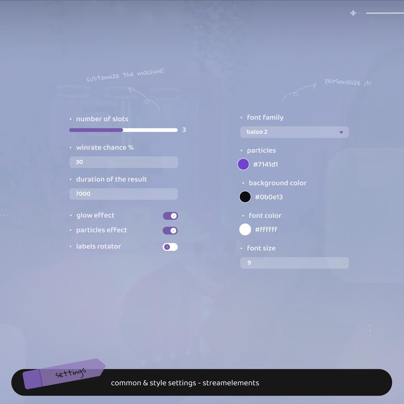 Slots Widget | Events & Channel Points System | Compact Glowy - Neo - Etsy
