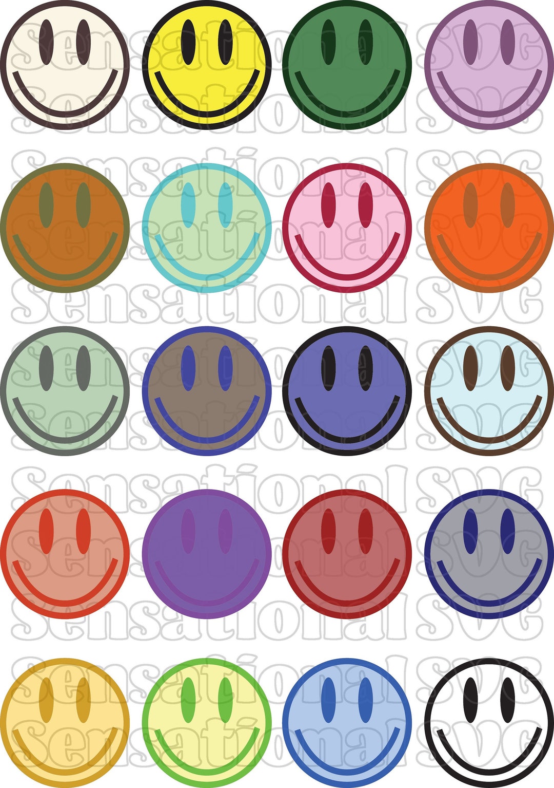 Smiley Face PNG/JPG Bundle- Back to School Decor - Teacher Design ...