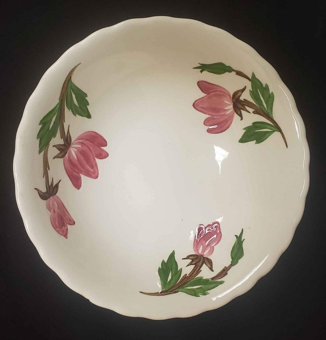 Vintage Green Arbor Continental Kilns Handpainted 9" Bowl Made in the ...