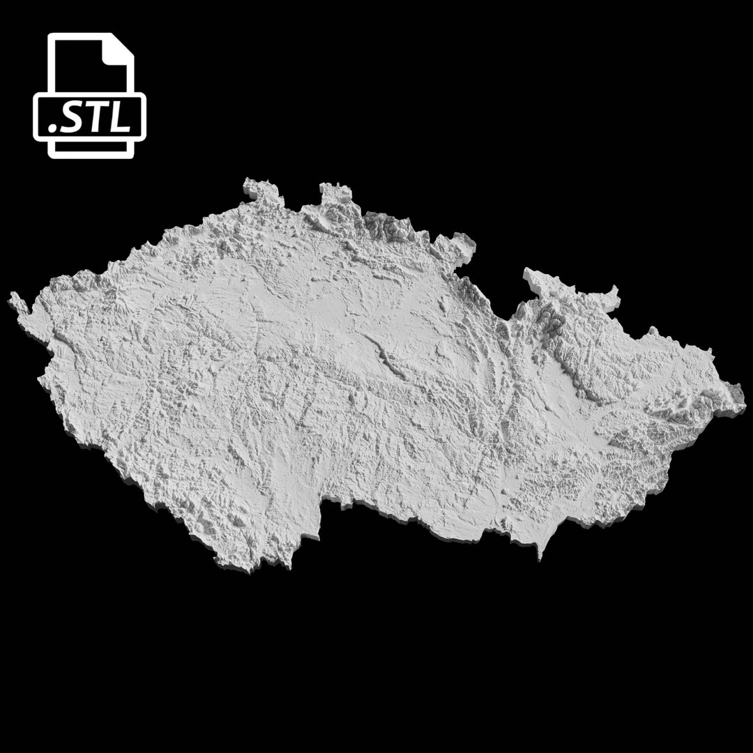 Czechia Topographic Map 3D Model File Stl File for CNC Milling and 3D ...