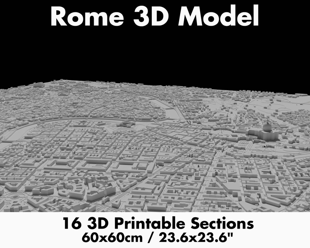 Rome 3D Printing Stl File 3D Printable City Model of Rome - Etsy