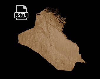 Iraq HD Topographic Terrain 3D Model STL Map Model for CNC Milling and ...