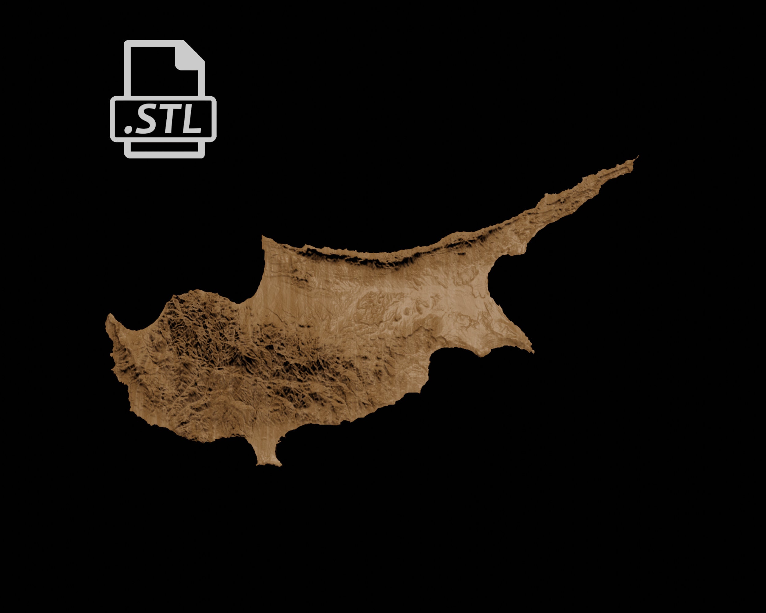 Cyprus Topographic Map 3D Model Stl for CNC and 3D Printing - Etsy UK