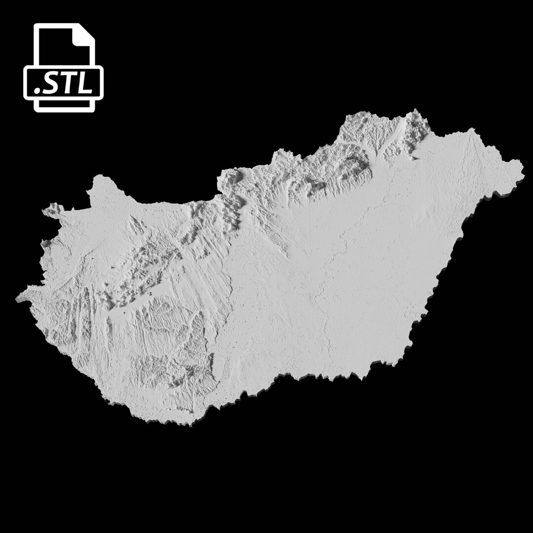 Hungary Topographic Map 3D Model File Stl File for CNC Milling and 3D Printing 3D Map STL of ...