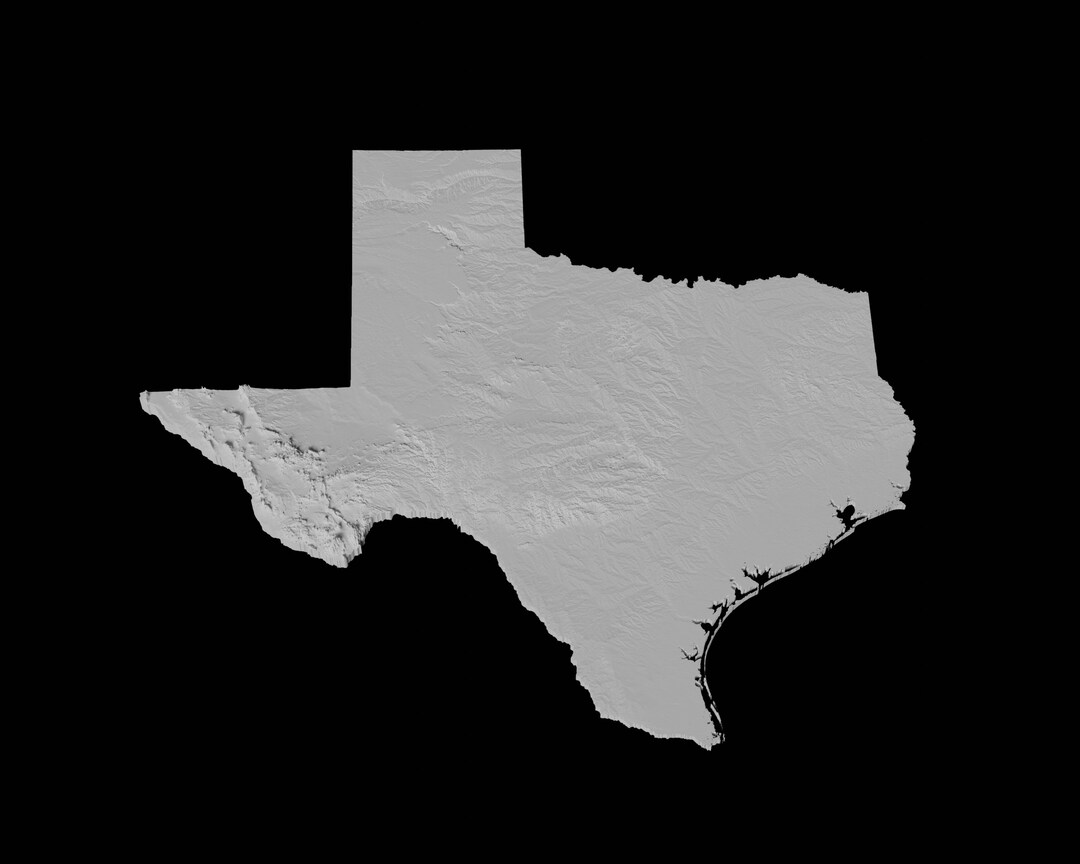 State of Texas Topographic Map 3D Model File Stl File for CNC Milling ...