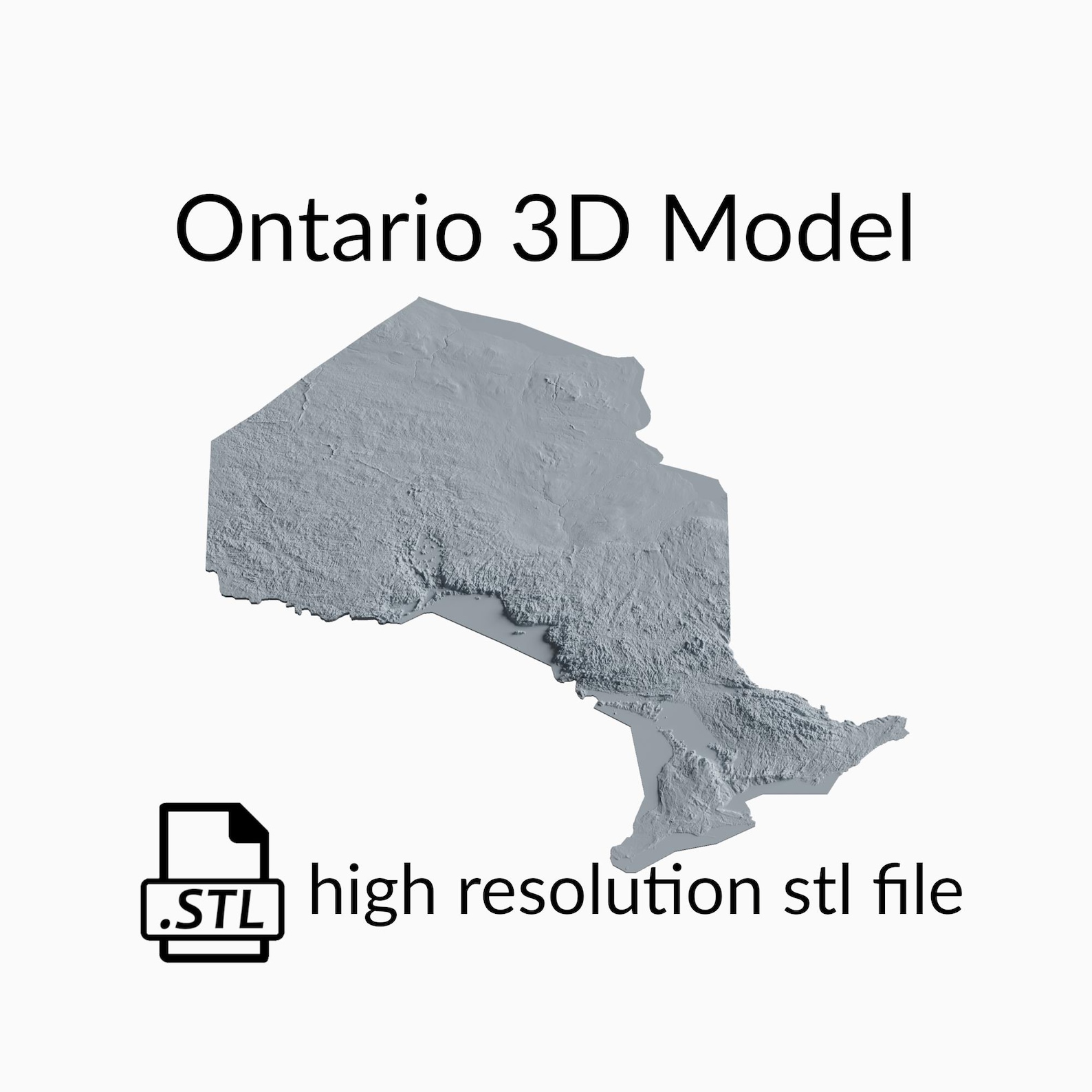 Ontario Topographic Map 3D Model File | Stl File for CNC Milling and 3D ...