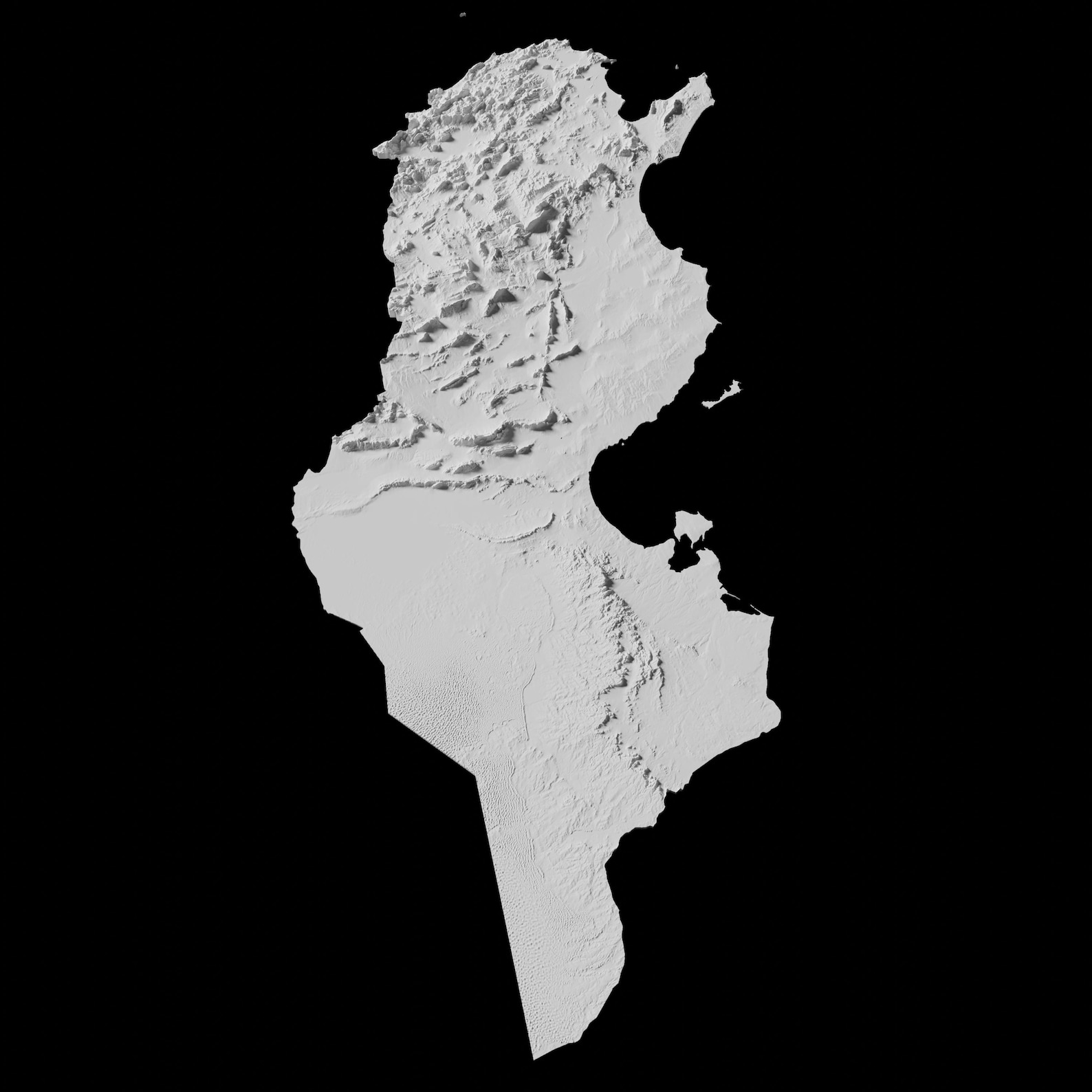 Tunisia Topographic Map 3D Model File | Stl File for CNC Milling and 3D ...