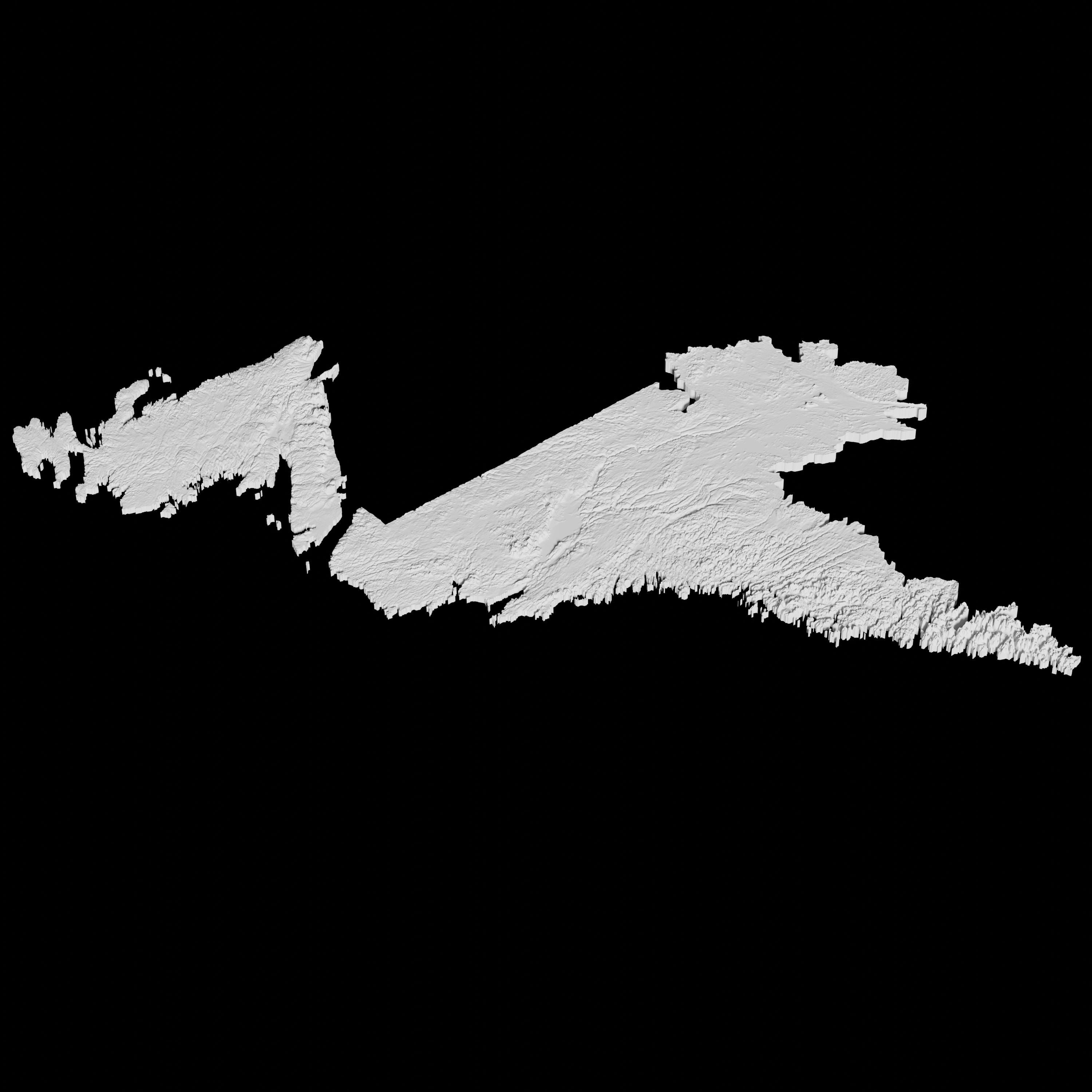 Newfoundland Topographic Map 3D Model File | Stl File for CNC Milling ...