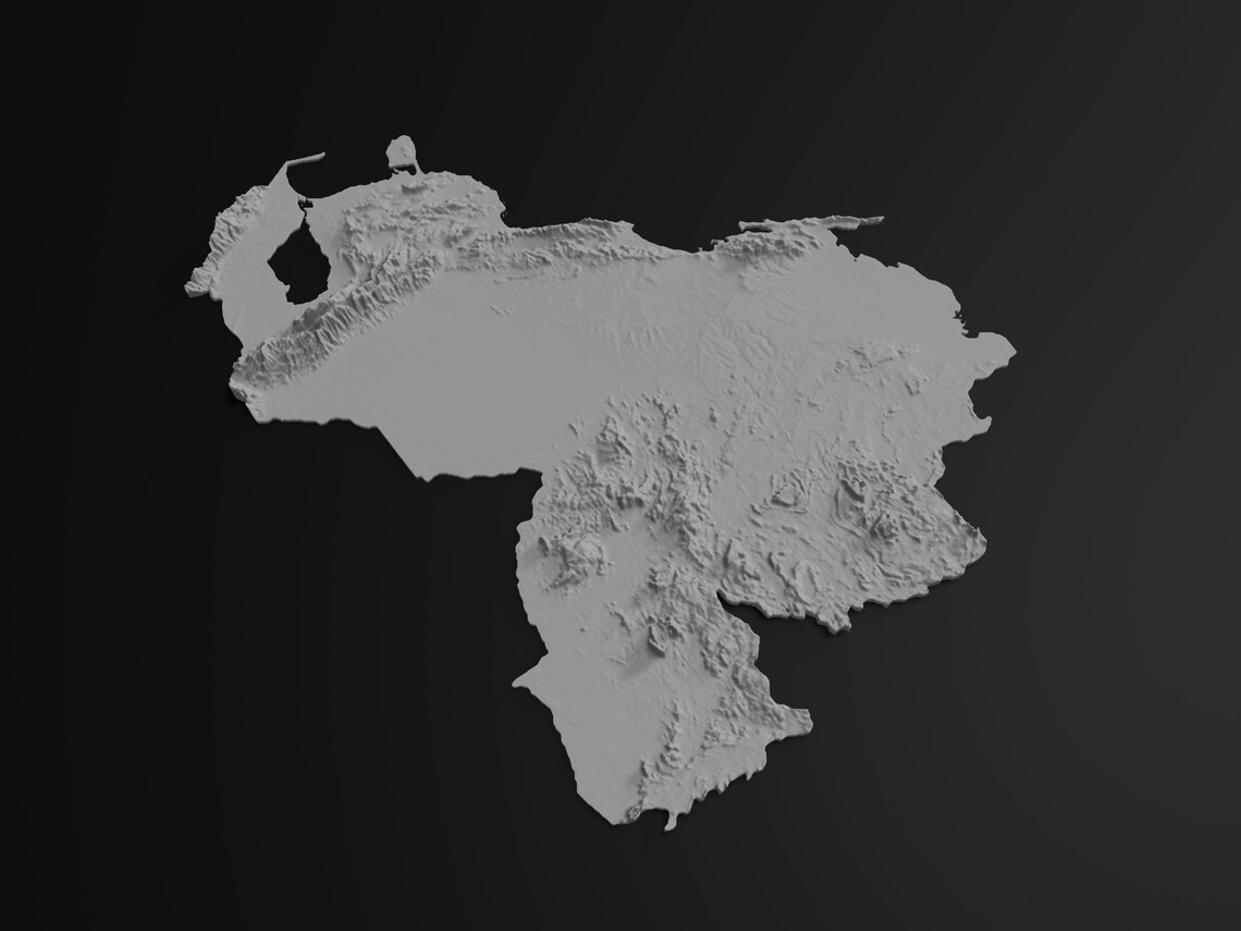 Venezuela Topographical Relief Map | 3D Model Stl for CNC and 3D ...