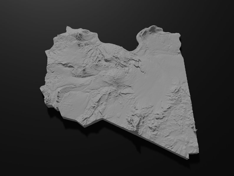 Libya Topographical Relief Map 3D Model Stl for CNC and 3D - Etsy