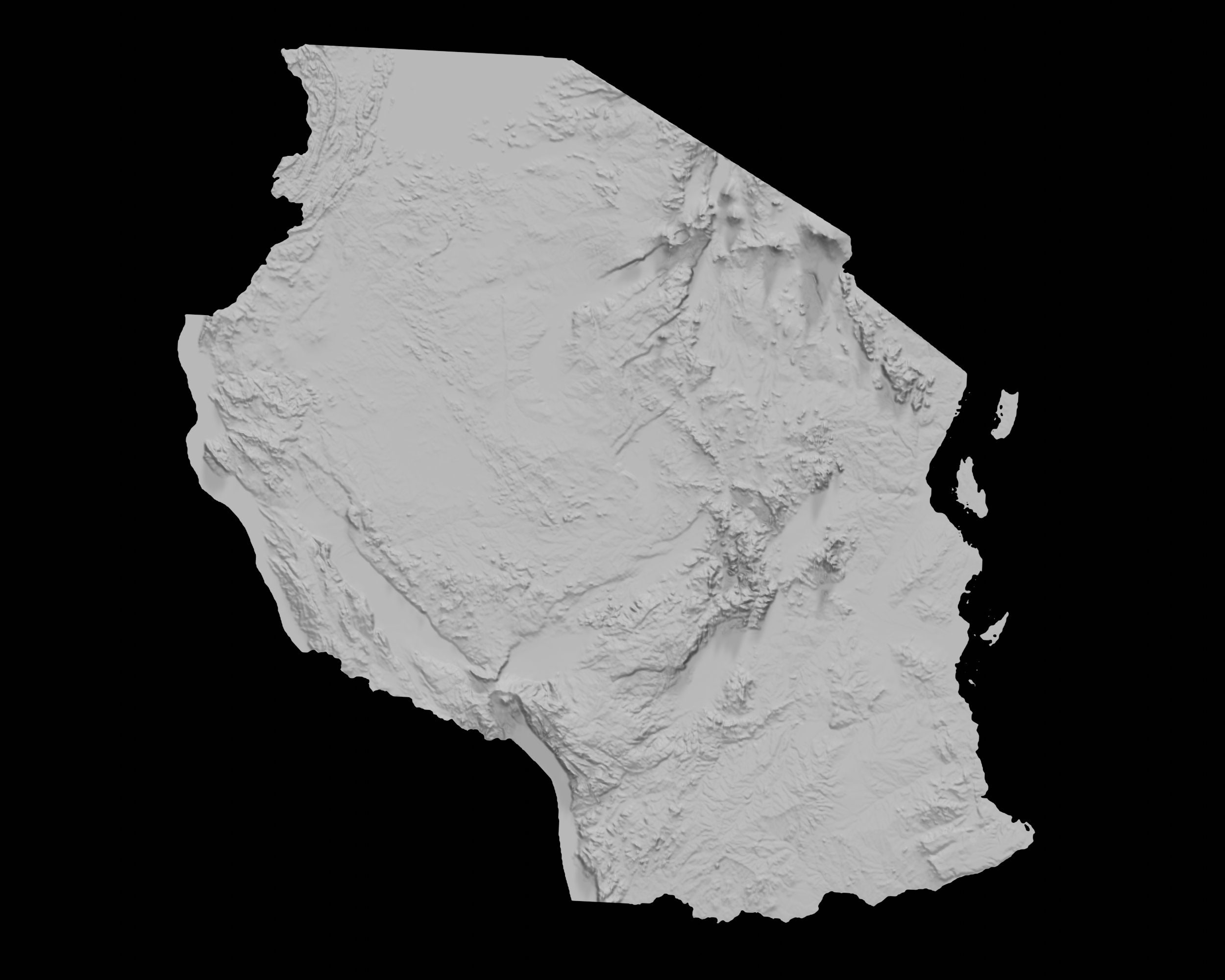 Tanzania Topographic Map 3D Model Stl for CNC and 3D Printing - Etsy