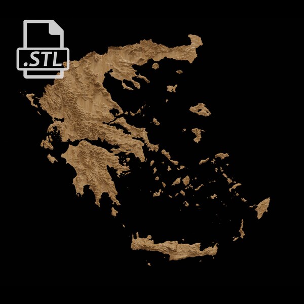 3d Map of Greece - Etsy