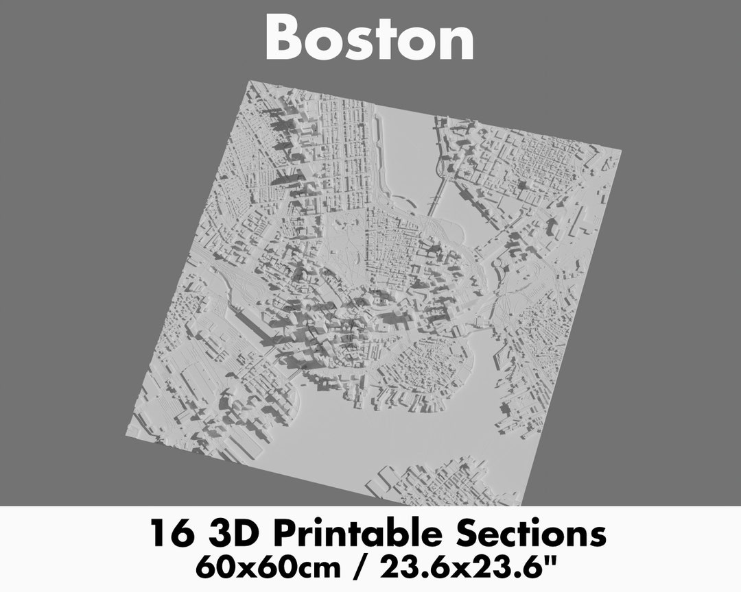 Boston 3D Printing Stl File 3D Printable City Model of Boston - Etsy Canada