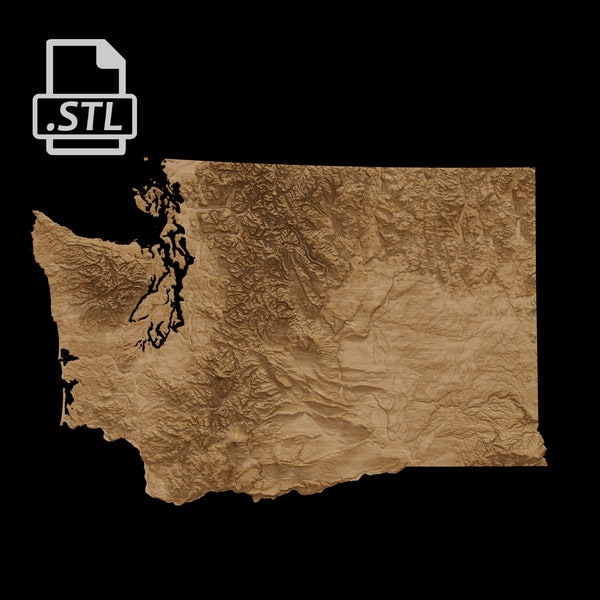 Map of Washington State - Etsy