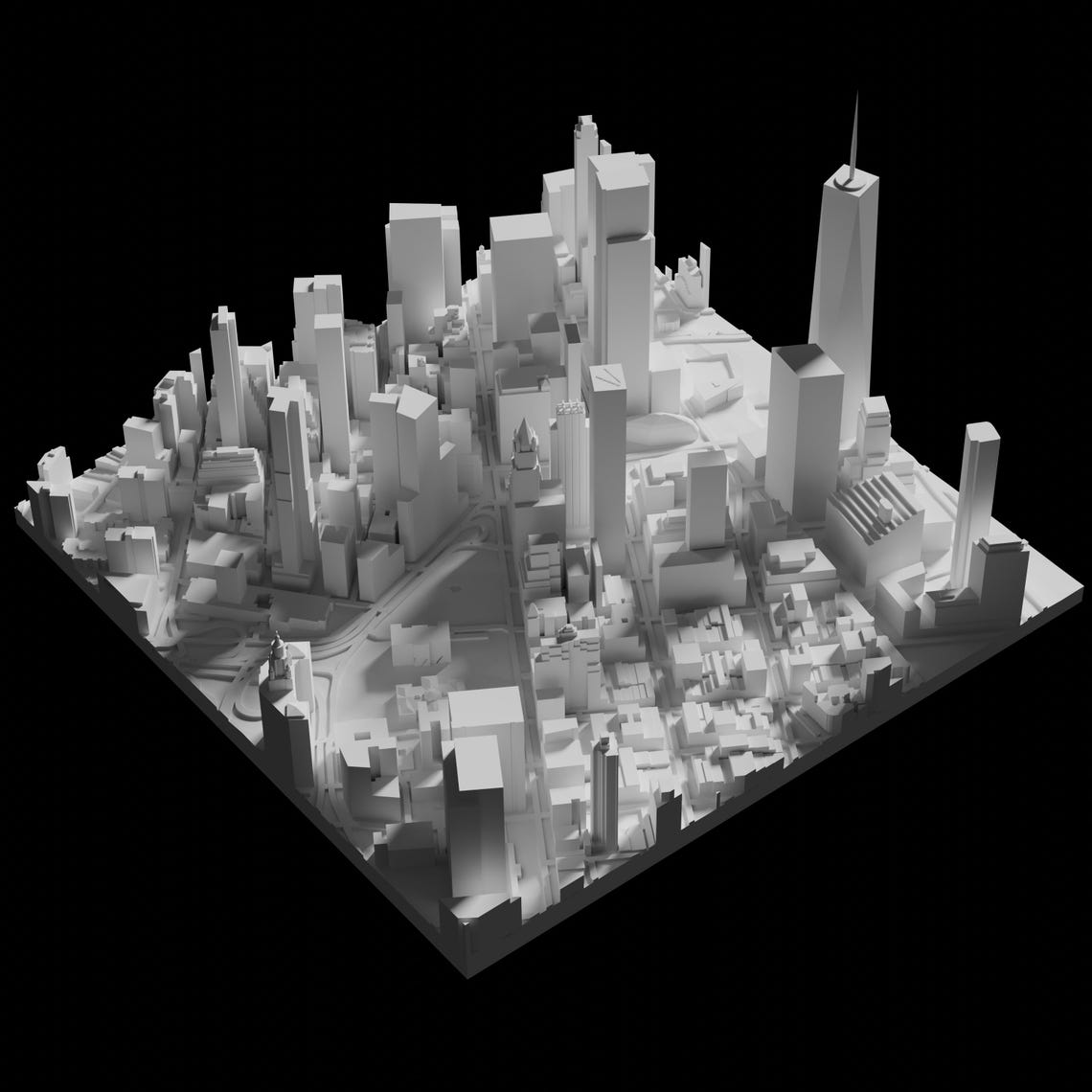 Lower Manhattan City 3D Print File | STL File for 3D Printing | 3D Map ...