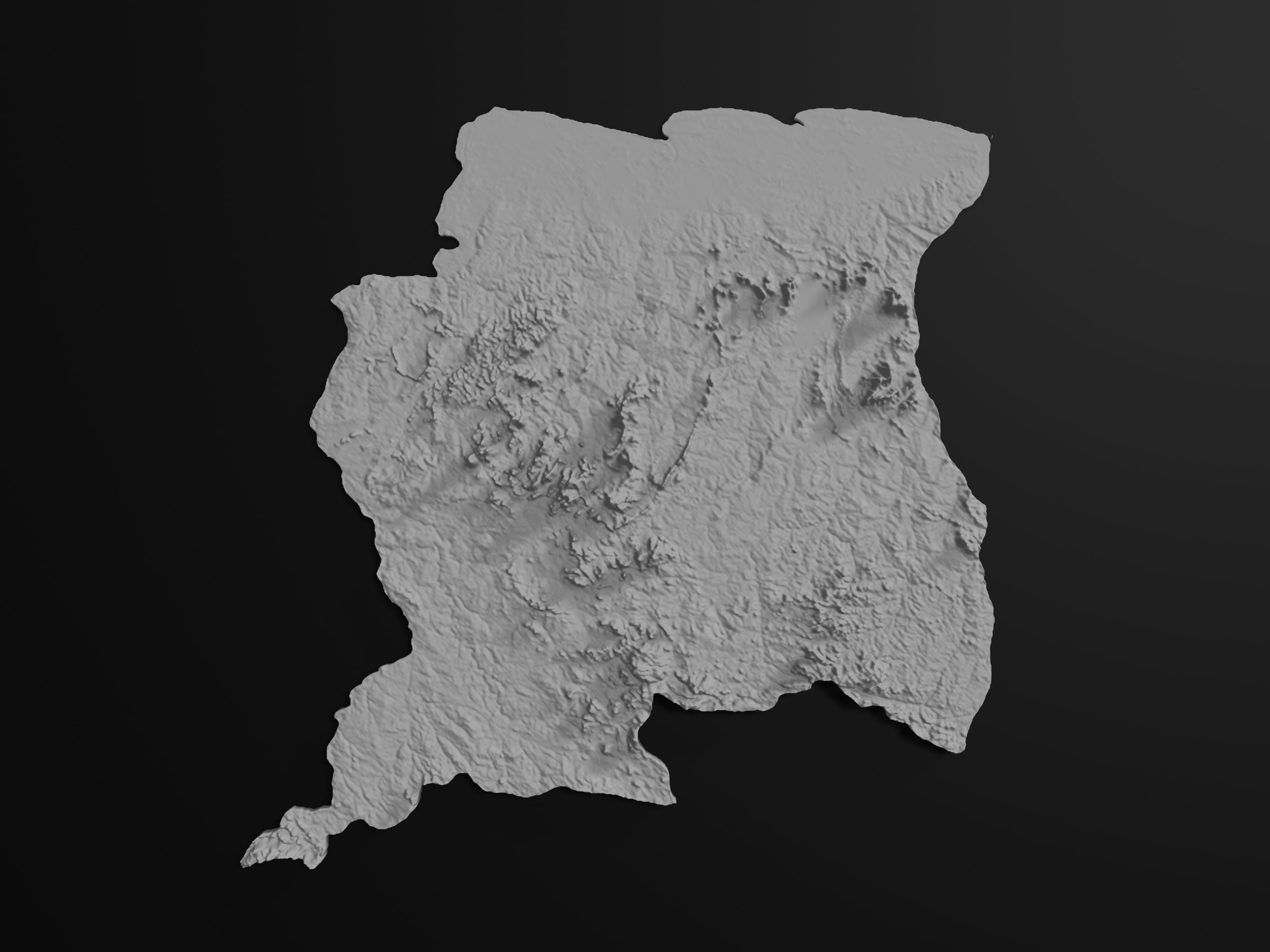 Suriname Topographical Relief Map 3D Model Stl for CNC and 3D Printing ...