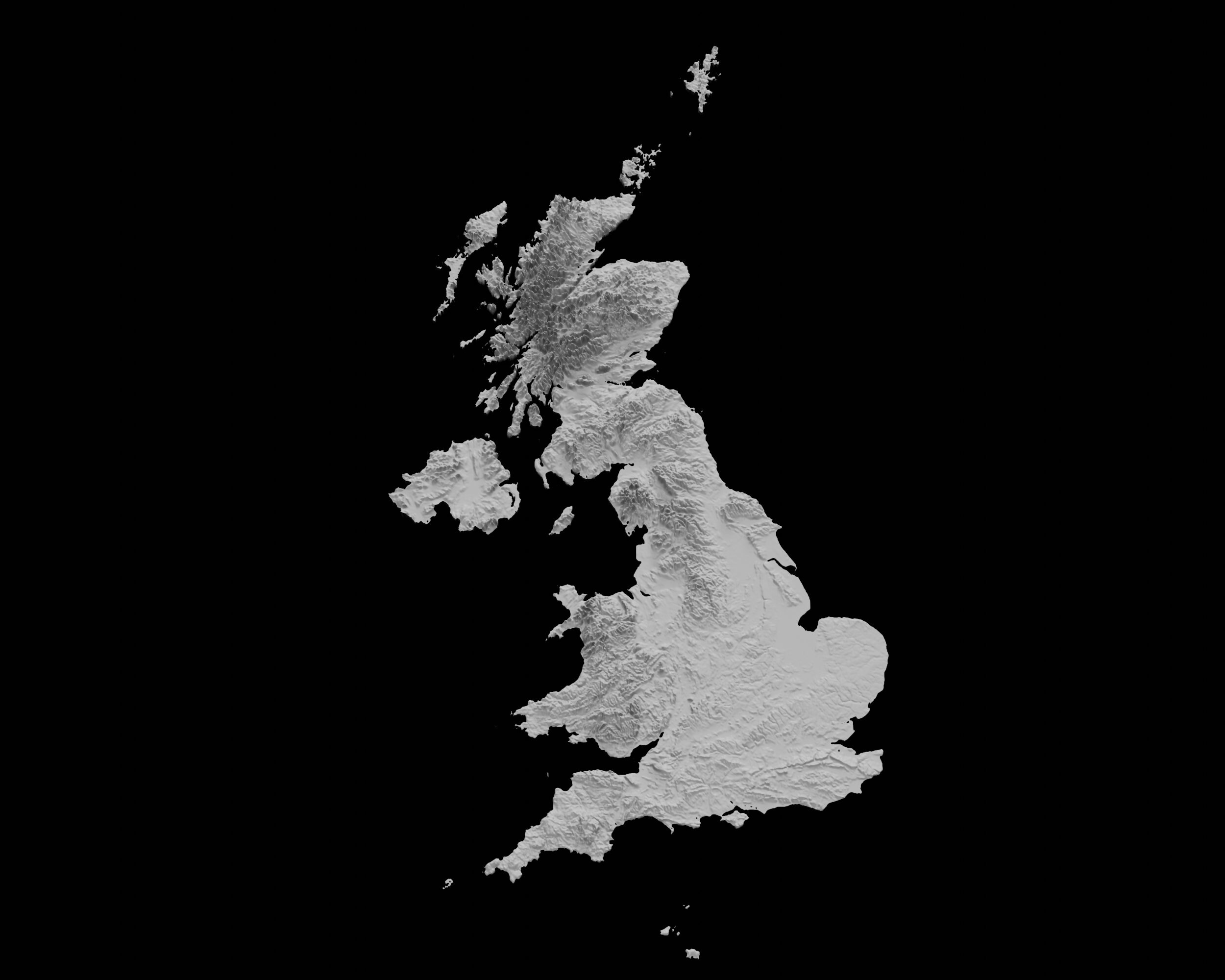 United Kingdom Topographic Map 3D Model Stl for CNC and 3D - Etsy