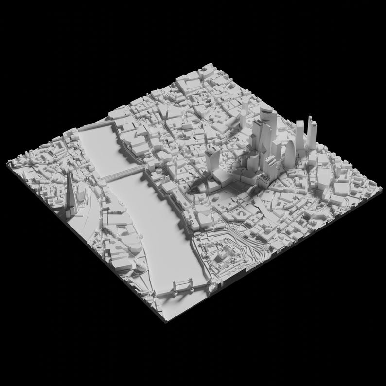 London City 3D Print File | STL File for 3D Printing | 3D Map of the ...