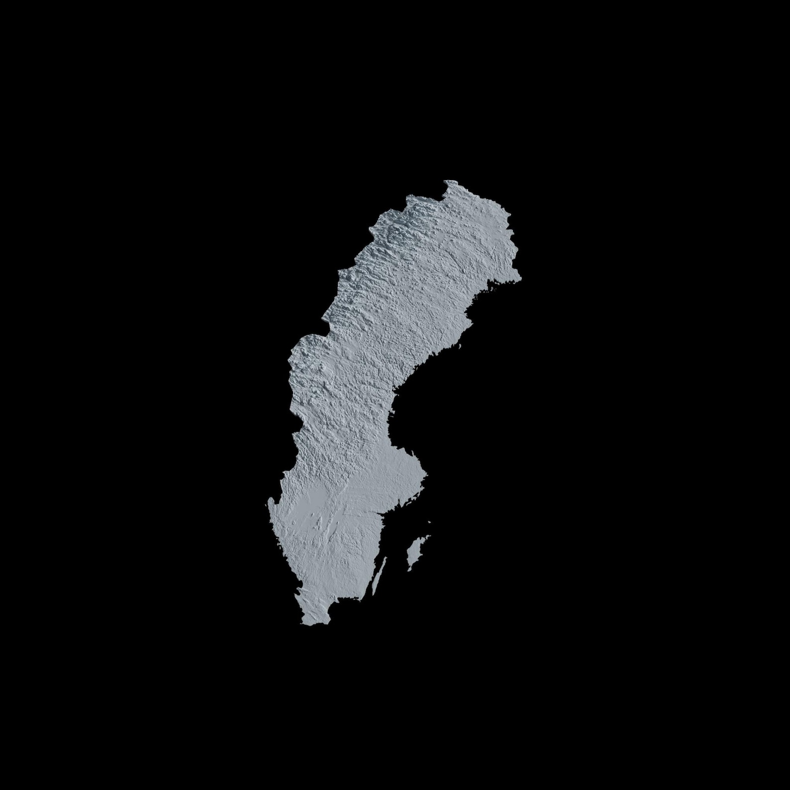 Sweden Topographic Map 3D Model File | Stl File for CNC Milling and 3D ...