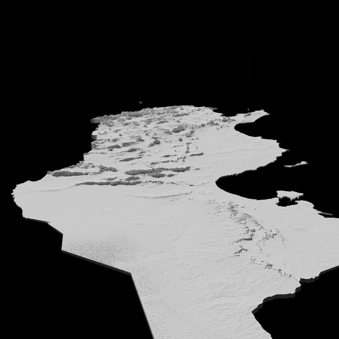 Tunisia Topographic Map 3D Model File | Stl File for CNC Milling and 3D ...
