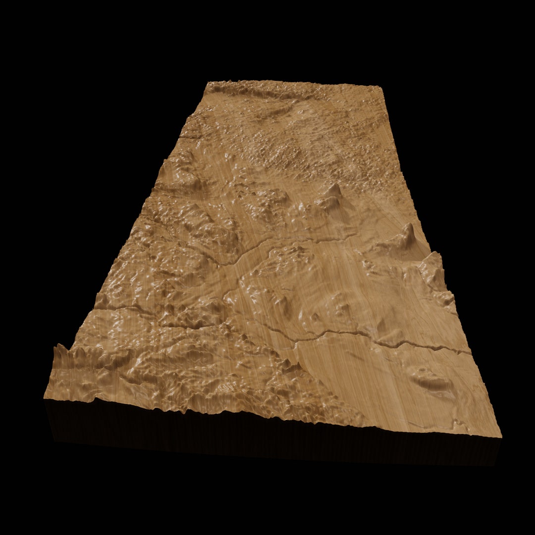 Saskatchewan Topographic Terrrain Map 3D Model Stl for CNC - Etsy Canada