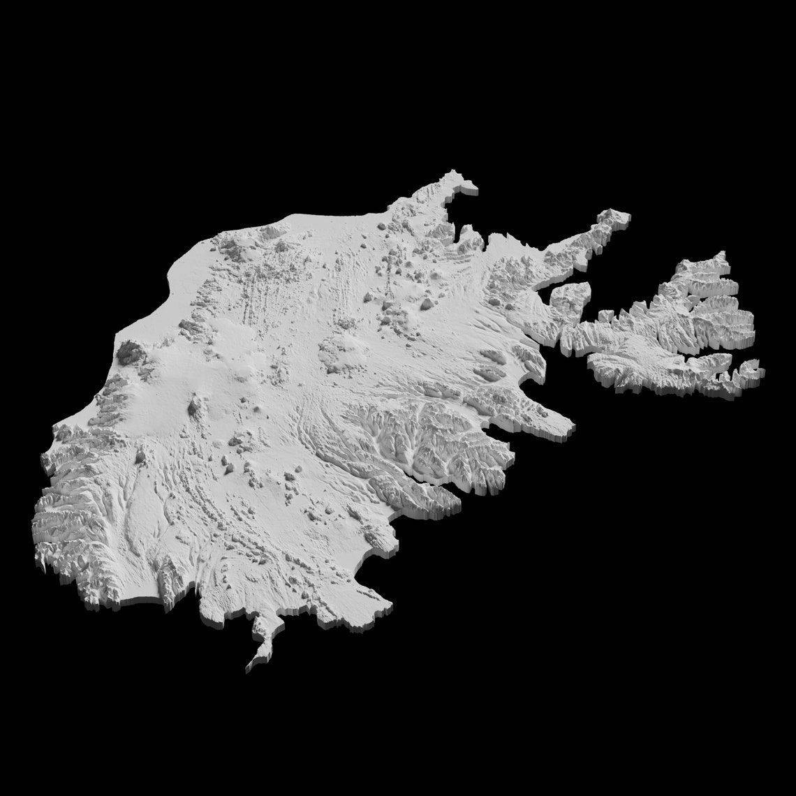Iceland Topographic Map 3D Model File | Stl File for CNC Milling and 3D ...