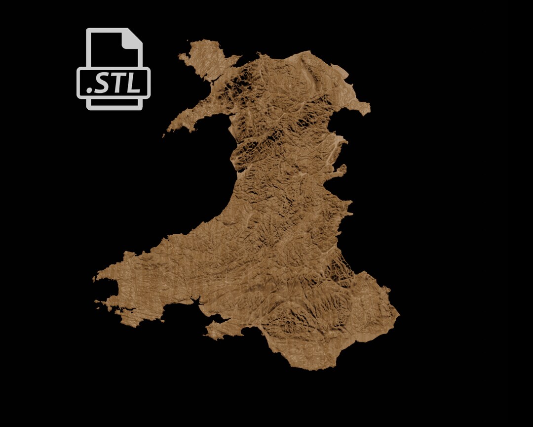 Wales Topographic Map 3D Model Stl for CNC and 3D Printing - Etsy