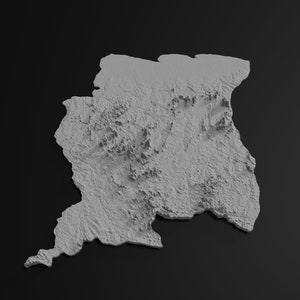 Suriname Topographical Relief Map | 3D Model Stl for CNC and 3D ...