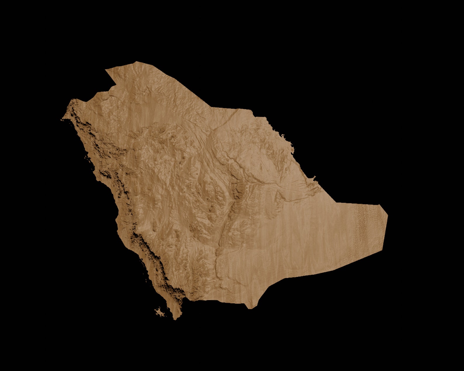 Saudi Arabia Topographic Map 3D Model Stl for CNC and 3D - Etsy
