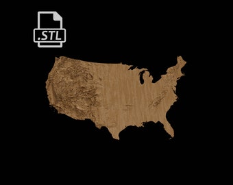 USA Topographic Map STL for CNC Milling - Etsy