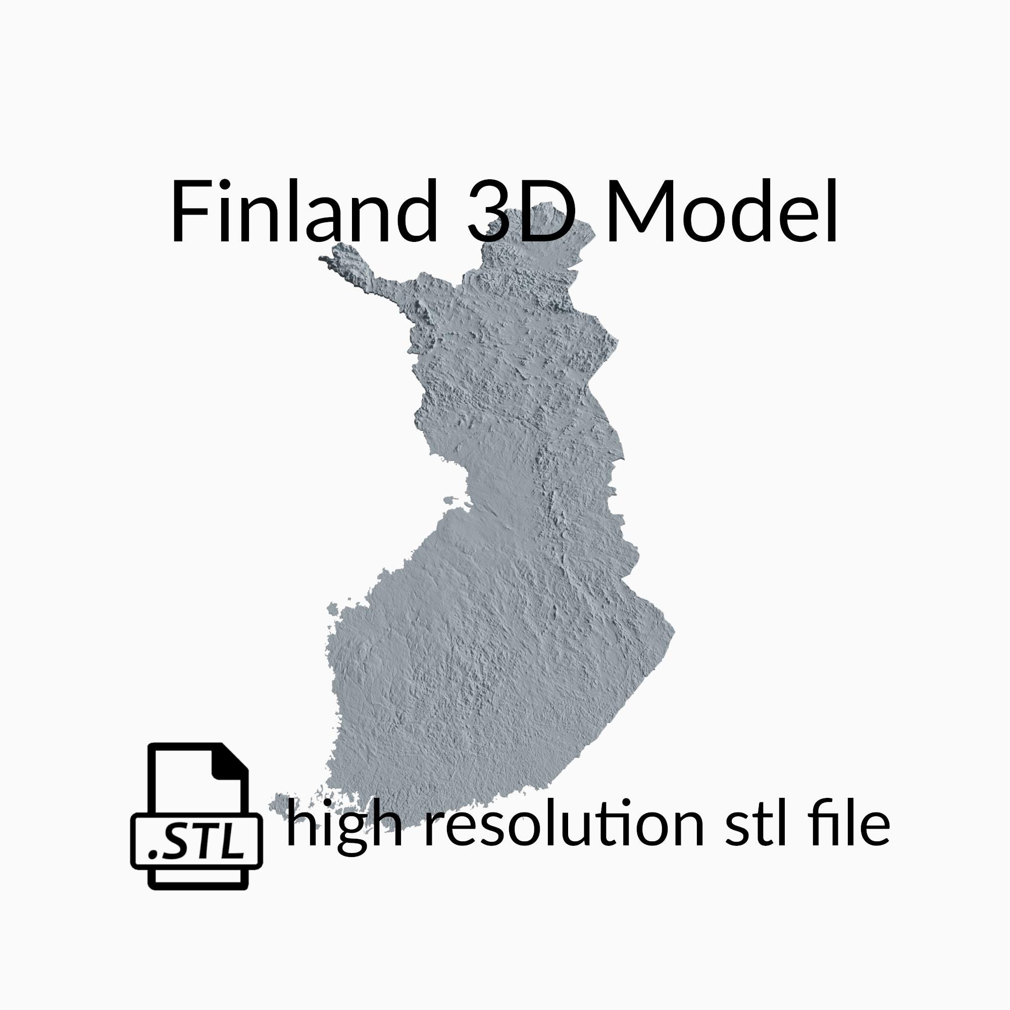 Finland Topographic Map 3D Model File | Stl File for CNC Milling and 3D ...
