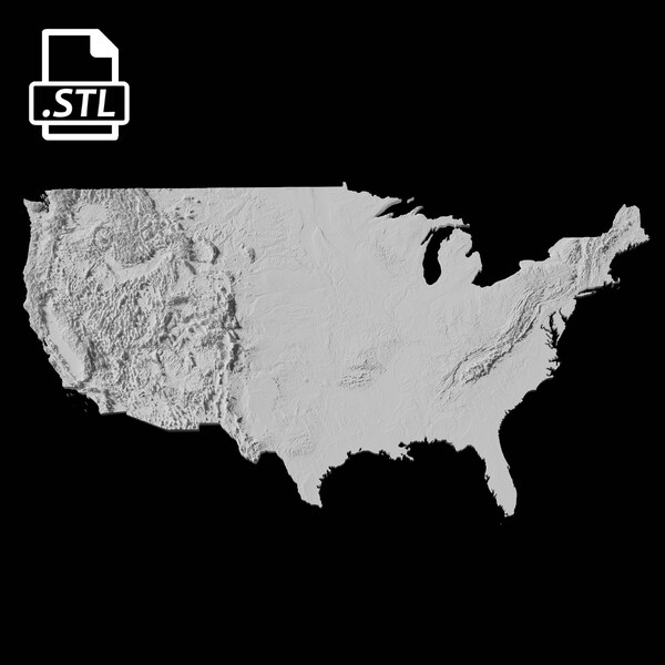 Stl Map of the Usa - Etsy